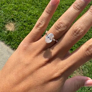 Oval Cut Moissanite Ring Set, Wedding Ring Set Stunning 2.50 CT Oval Three Stone Trilogy ...