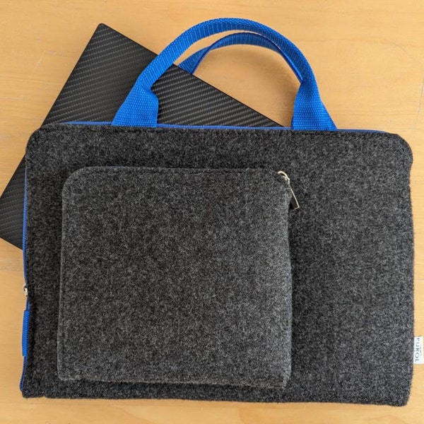FELT LAPTOP SLEEVE Yellow Zipper Gray Felt MacBook Cover Corner Zipper ...