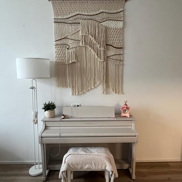 Abstract Fiber Macrame Wall Art, Unique Textured Wall Decor, Japandi ...