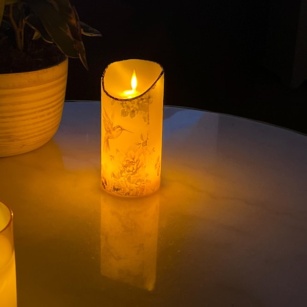 6 Inch Tall Beautiful Asian Flameless Candle With On/off and Timer ...