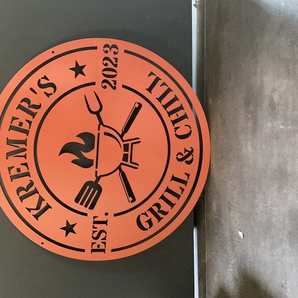Metal Grill Sign, Grill Sign, Barbecue Sign, Bar & Grill Sign, Man Cave ...