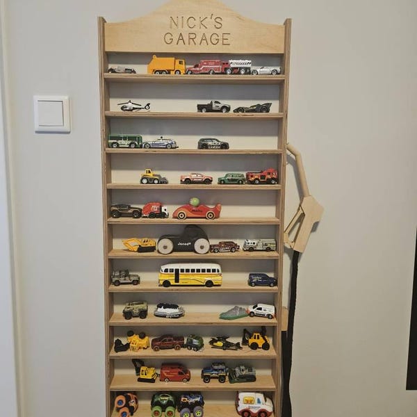 Cars Shelf for 60 Pcs Made of Birch Plywood With Personalisation - Etsy