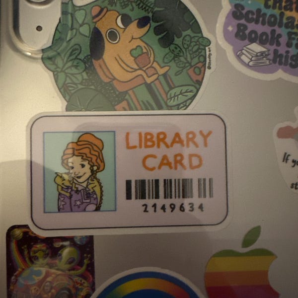 Ghost Library Card Sticker, Boho Ghost Library Card Sticker, Ghost ...