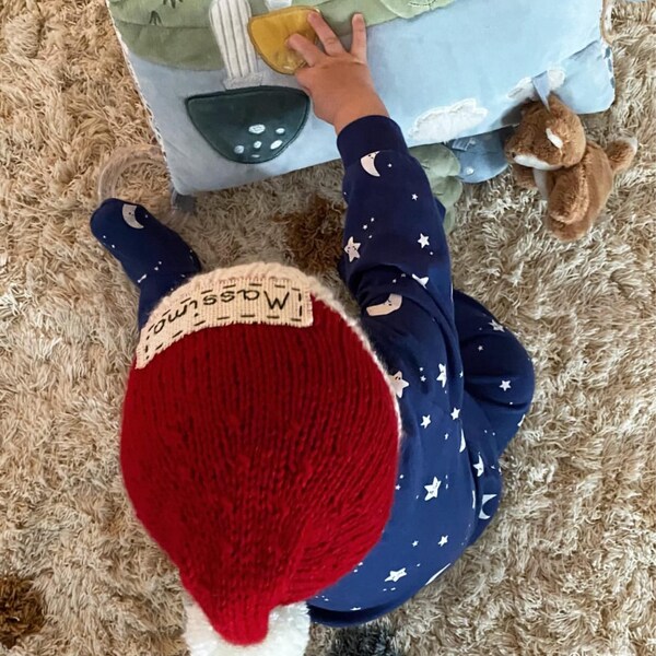 Name Tag ONLY Custom Wording Hand Embroidered Stitched Baby Hats Tags ...