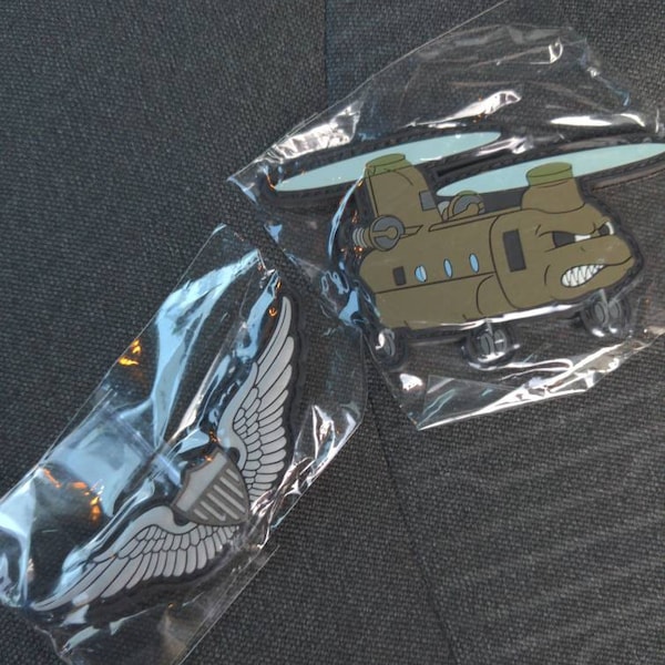 CH-47 Chinook Helicopter Cartoon PVC Patch - Military Aviation - Army ...