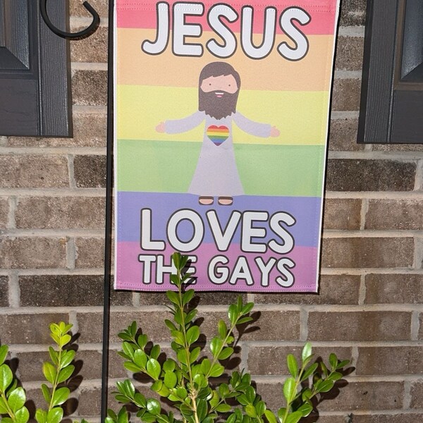 Live Laugh Lesbian Pride Month House Flag LGBTQ Rainbow Gay Advocate ...