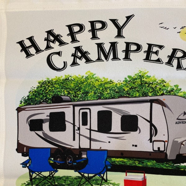 Happy Campers Personalized Travel Trailer Garden Flag, Campsite Flag ...