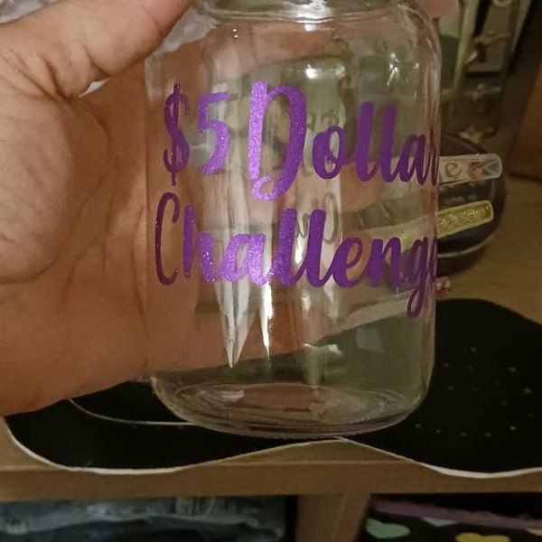5 Dollar Challenge Savings Jar - Etsy