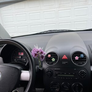 Set of 3 / Hot Pink Smiley Face / Emoji / Flower / Heart Car Vent Clip ...