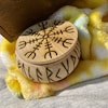 Hand Turned Alder Box of 24 Wood Runes Round Small Viking Runes Rune ...