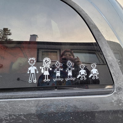 TOTOMO 13 Stick Figure My Family Car Decal Sticker style1 Mom Dad ...