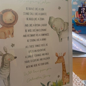 Personalised Godson Poem Promise Print Baptism Christening Day ...