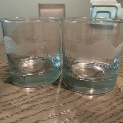St. Croix Map Glasses Line Design - Etsy