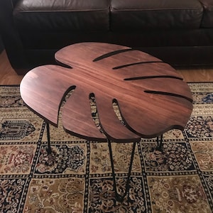 Make Your Own: Monstera Deliciosa swiss Cheese Plant Leaf Coffee Table ...