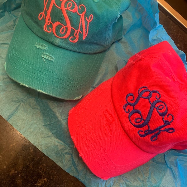 Monogrammed Hat, Personalized Hat, Ladies Monogram Hat, Monogrammed Cap ...