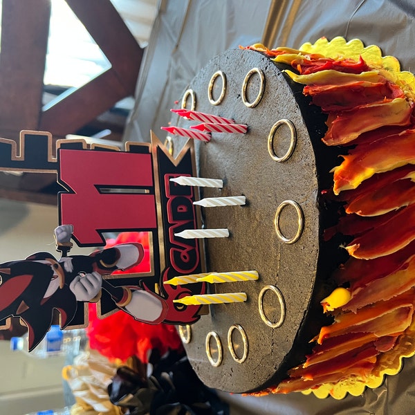 Shadow the Hedgehog Inspired Cake Topper, Shadow Birthday Party, Shadow ...