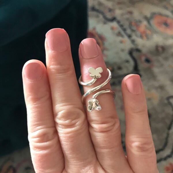 Butterfly Mallet Finger Ring • Trigger Finger Splint Ring • Sterling ...