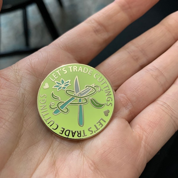 Let's Trade Cuttings Enamel Pin – Plant Lover Gift, Gardening Accessory ...
