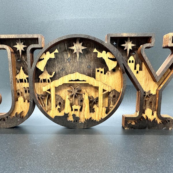 Multilayer Joy Scene Art Svg, Reindeer Winter Scene Svg, Christmas ...