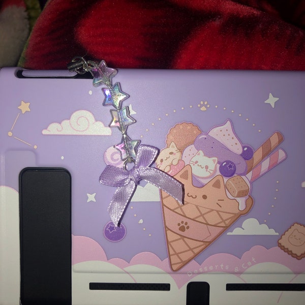 Kawaii Star and Bow Dust Plug Charms Nintendo Switch Charms Phone ...