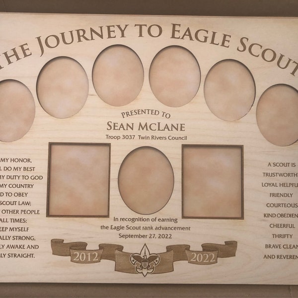 Journey to Eagle Plaque, 11x14 Wood Plaque, Eagle Scout Patches ...