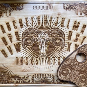 Engraved Wood Ouija Board & Planchette Set the Goat - Etsy