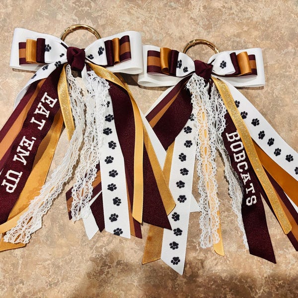 Gameday Boot Bows, Embroidered Ribbons, Custom Boot Ribbons, Spirit ...
