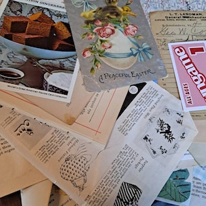 50 Pieces of Vintage Paper Ephemera Pack, Postcards Envelopes, Stamps ...