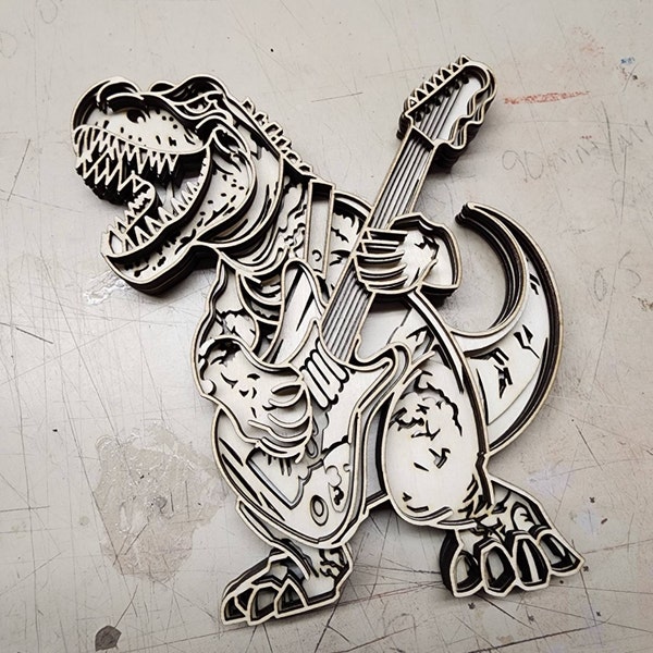 T-rex Multilayer Svg,t-rex Cut File,t-rex Laser Cut 3D Layer, Plywood ...