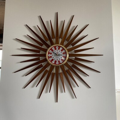 27 Inch Hand Made Mid Century Style Starburst Clock by Royale - Etsy