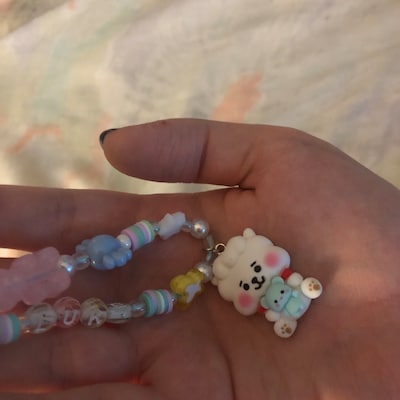 BTS K-pop Custom Phone Charm, BT21 Beaded Phone Strap Lanyard BTS Merch ...