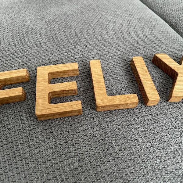 Small Oak Wood Letters Natural Wood Letters Nursery Home Decor Baby ...