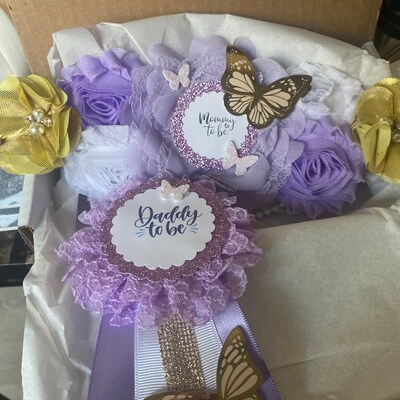Purple and Gold Lavender Baby Shower Mommy to Be Maternity - Etsy