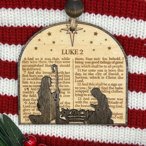 Stunning Luke 2 Bible Scripture Verses Nativity Christmas Ornament ...