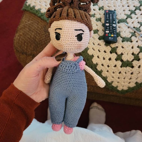 Crochet Doll With Overalls Amigurumi Patterns, First Baby Doll Crochet ...
