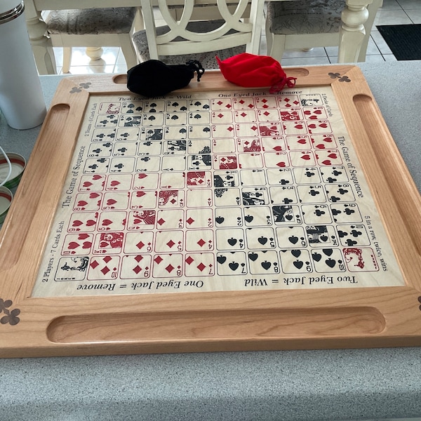 Engraved and Painted Sequence Game Board - Etsy