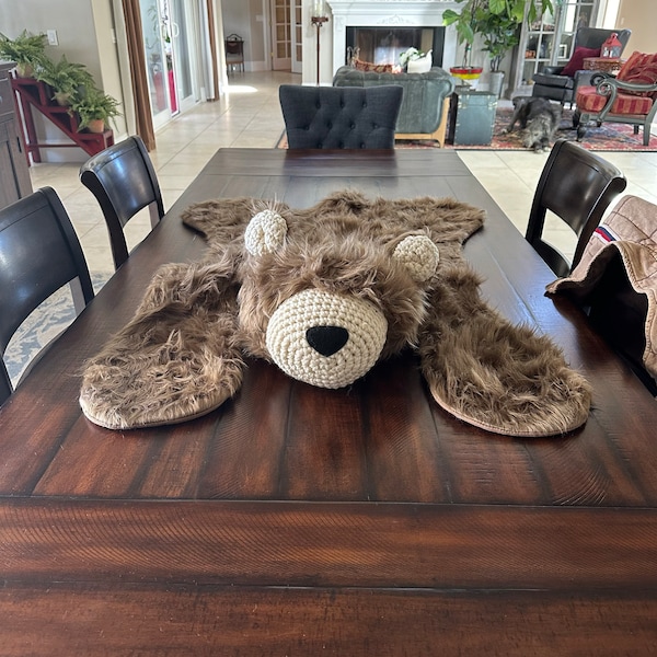 Regular Size Cappuccino Grizzly Bear Rug Best for Nursery and Camping ...