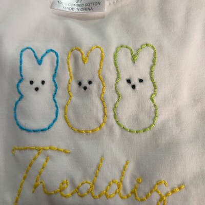 Shoulder Stitched Floral Hand Embroidered T-shirt, Toddler Personalized ...