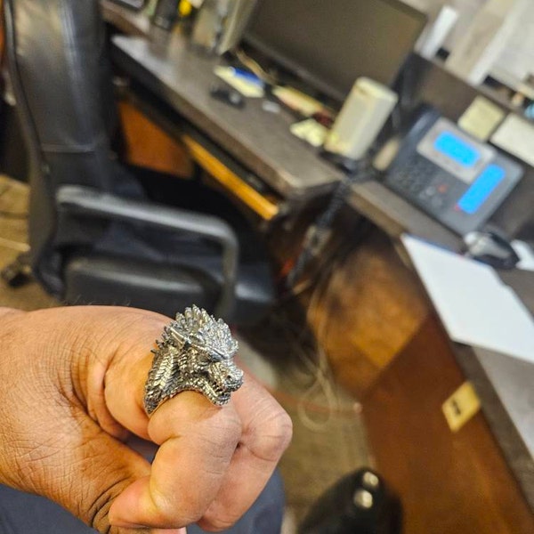 Dragon Ring ,godzilla Ring Head, Godzilla Sterling Silver Ring, Animal ...