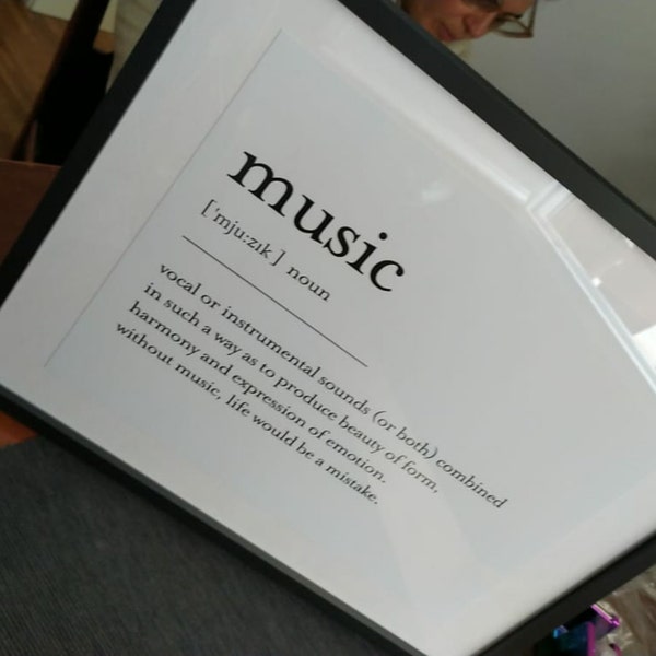 Music Definition, Music Print, Music Poster, Music, Definition Print ...