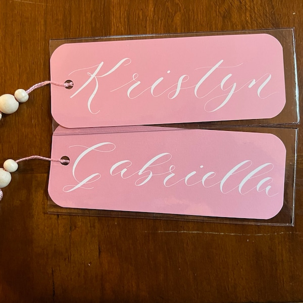 Personalized Bookmarks, Calligraphy Bookmarks, Custom Tassel Bookmarks ...