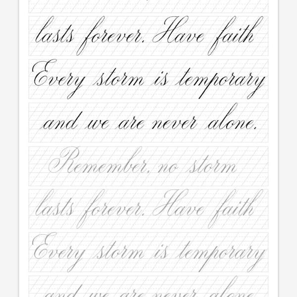 Copperplate Worksheets With Dip Pen - Etsy