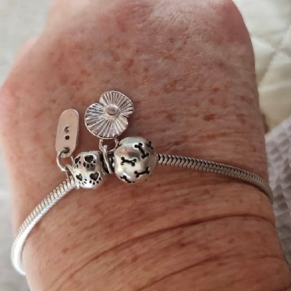 Sterling Silver Poppy Charm - Poppy Pendant - Silver Poppy Flower ...