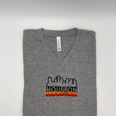 Houston City Skyline Embroidery Design, Vintage Retro Embroidery ...