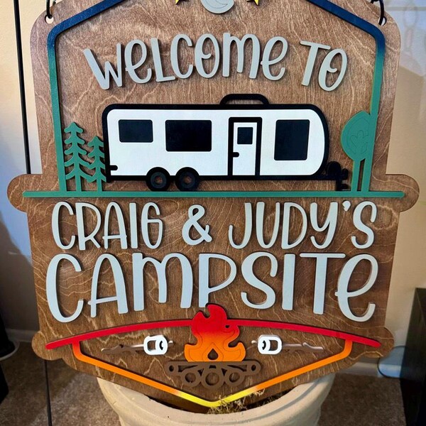 Welcome to Our Campsite | Personalized Camping Sign | Family Name ...