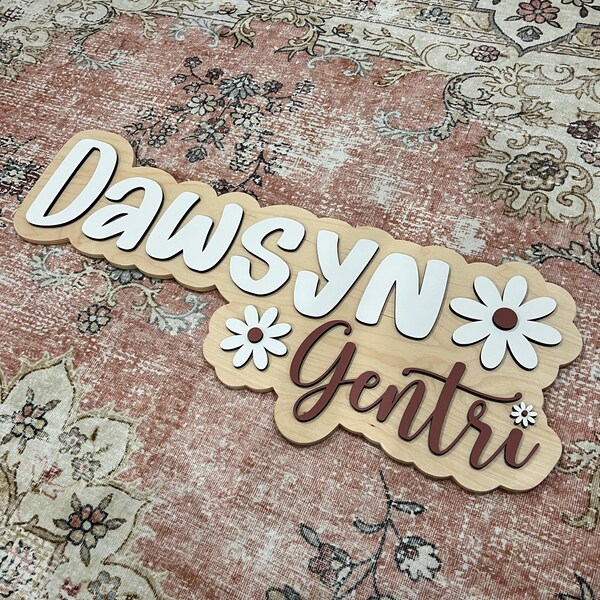 Daisy Name Sign, Nursery Name Sign, Daisy Nursery Decor, Name Sign for ...