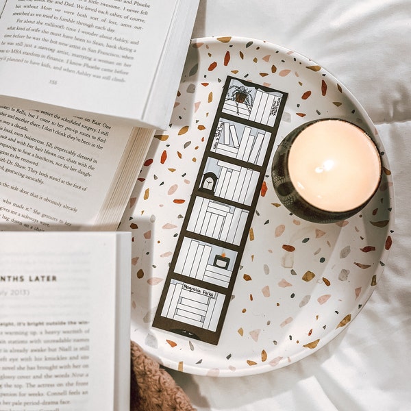 Cozy Bookshelf Bookmark Book Tracker | Book Lover Reading Log, Fill-in ...