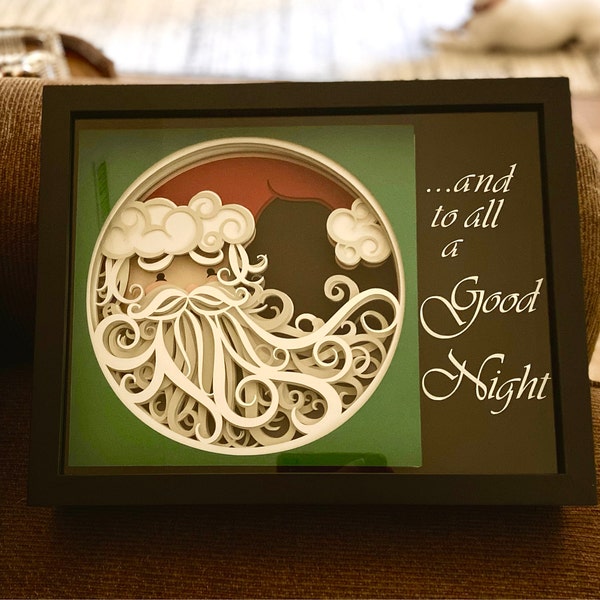3D SANTA Svg - Father Christmas Svg - CHRISTMAS Svg - CHRISTMAS Shadow ...