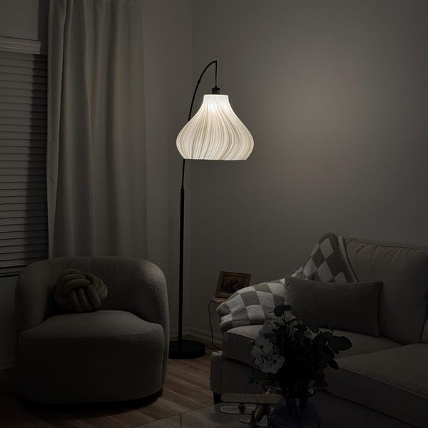 Modern Wavy Opaque Glass-like Pendant Lampshade - Sleek Soft-glow ...