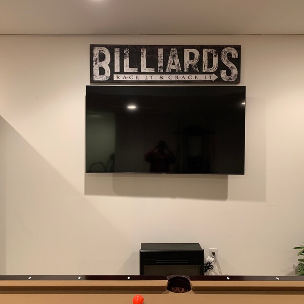 Billiards Sign Modern Farmhouse Wall Decor Large Rustic Wall Art ...